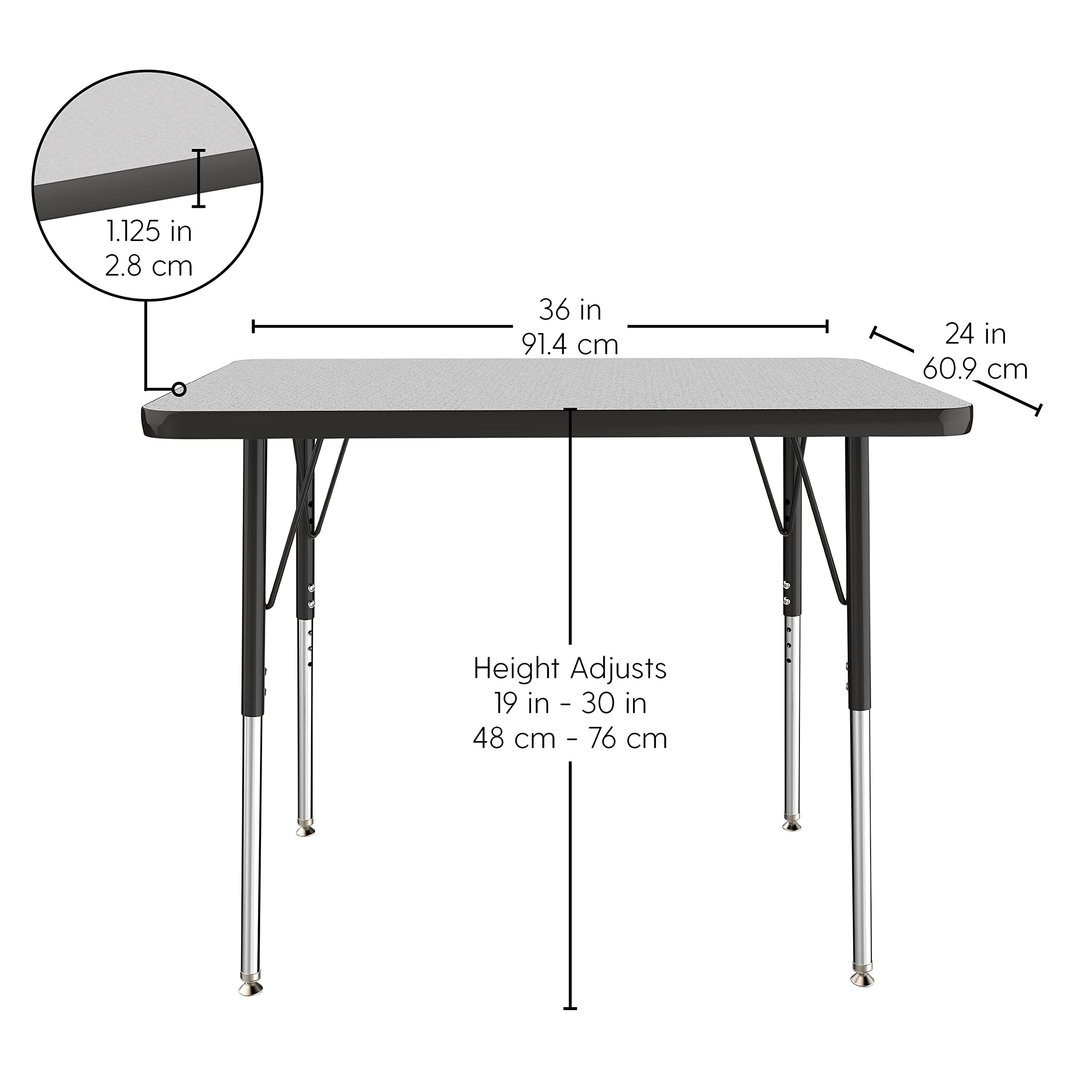 FDP Rectangle Activity School and Office Table (24 x 36 inch), Standard ...