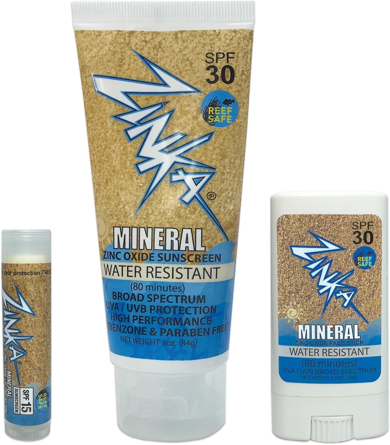 Amazon.com : Zinka Sunscreen Personal Pack - Mineral Zinc Oxide for ...