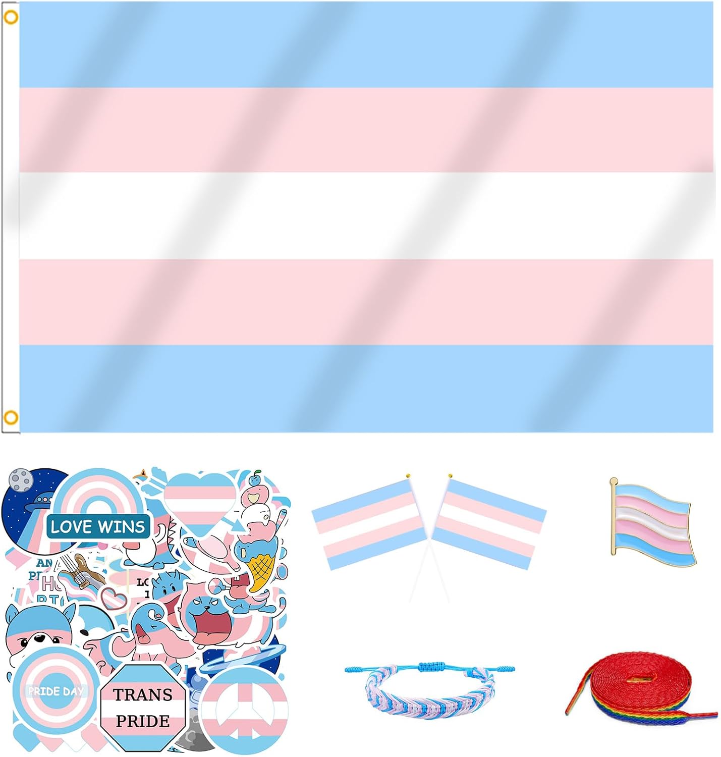 Amazon.com : MEPLUM Pride 3x5 FT FTM Transgender Trans Flag Bundle with ...