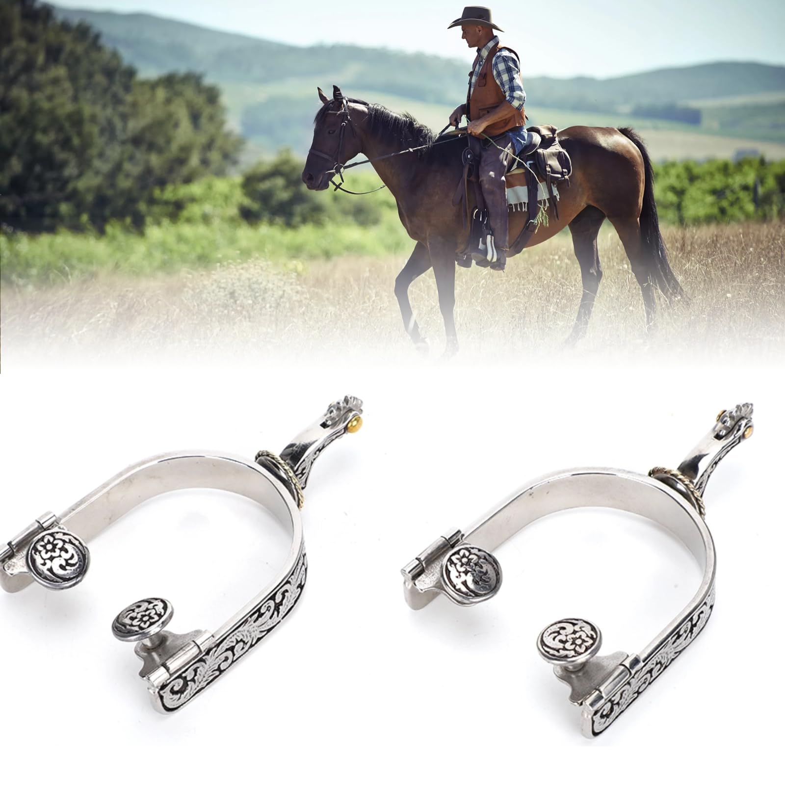 Western Spurs Size Chart 2-Pack Western Horse Spurs - Stainless Steel ...