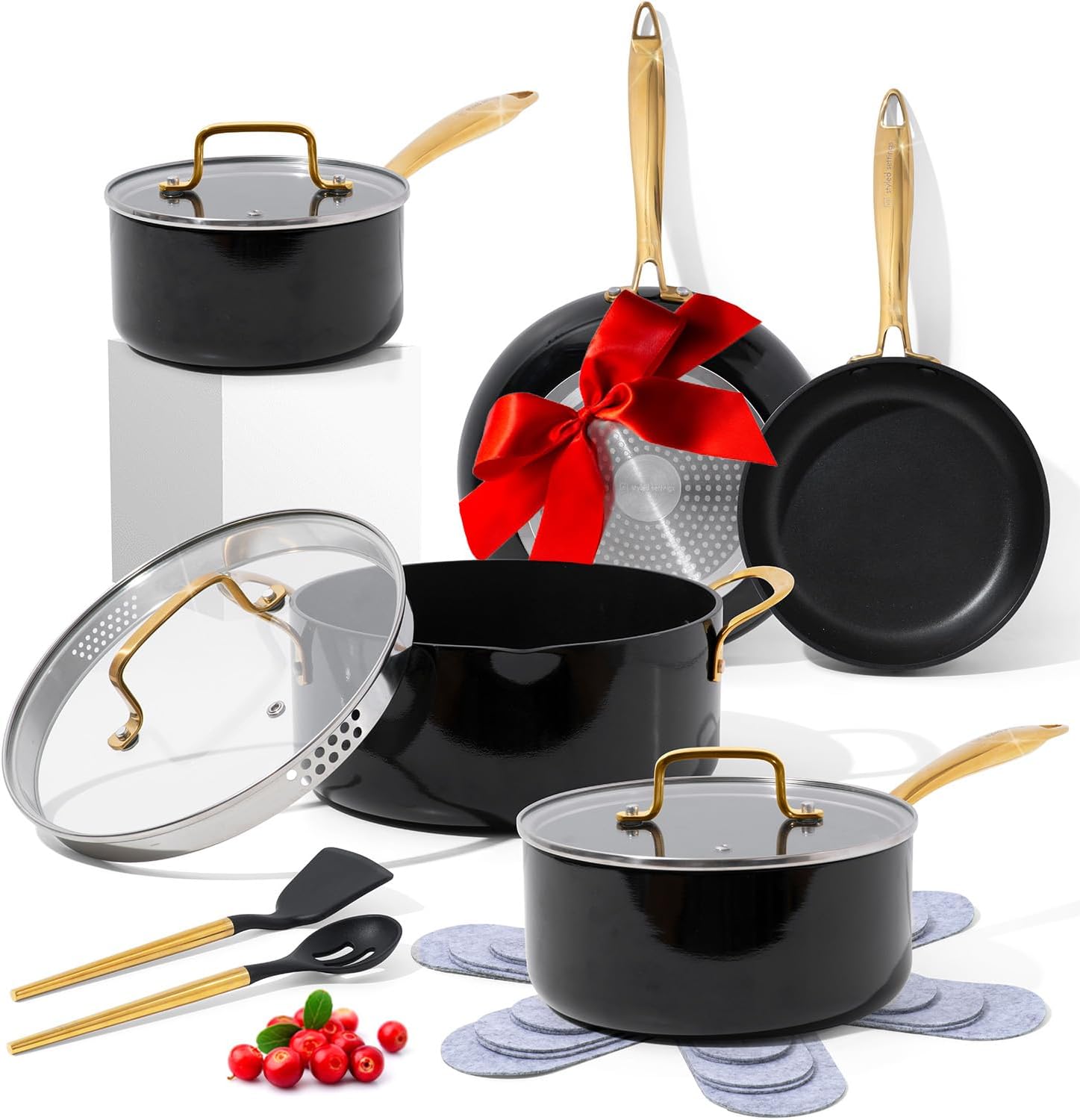 Amazon.com: Thyme & Table Non-Stick 12-Piece Signature Cookware Set ...