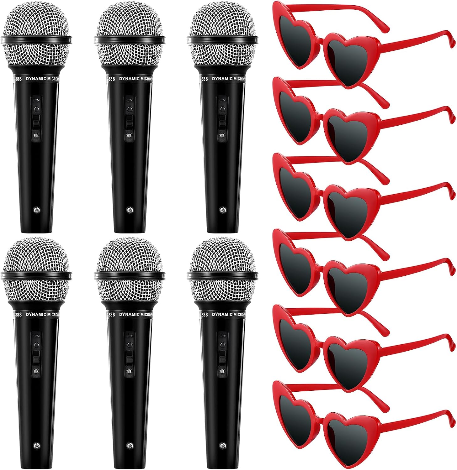 Amazon.com: Halloscume 12 Pcs Fake Microphones Props & Red Heart ...