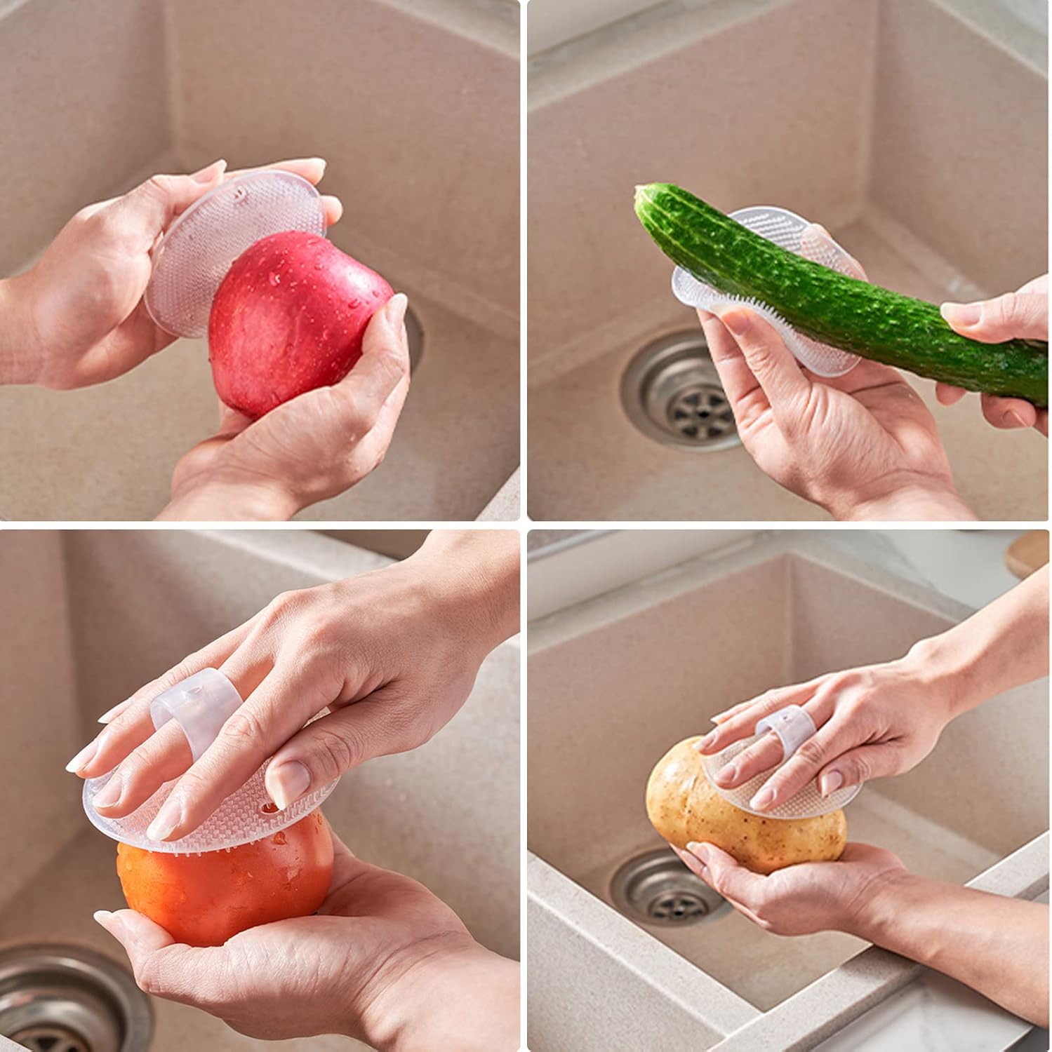 Flexible Vegetable Brush Fruit and Vegetable Cleaning Brushes Potato ...