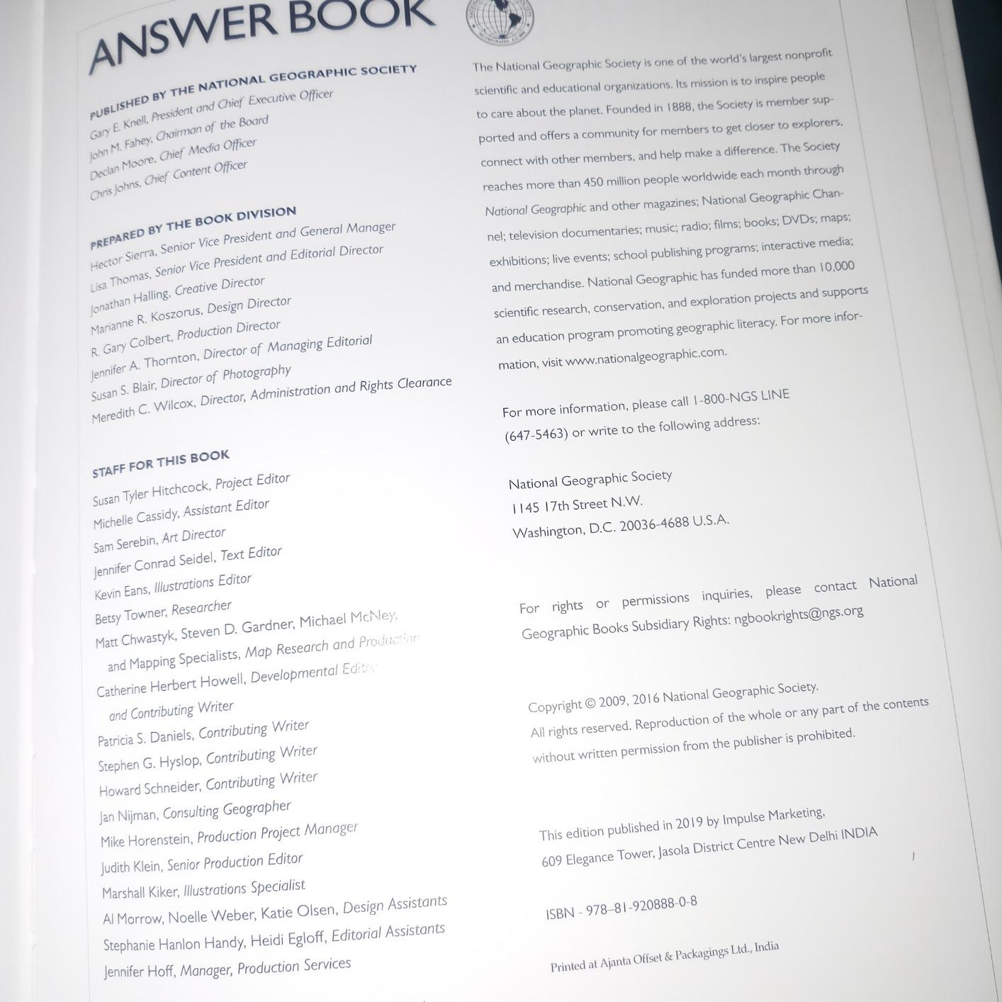 Buy NATIONAL GEOGRAPHIC ANSWER BOOK, UPDATED EDITION Book Online at Low ...