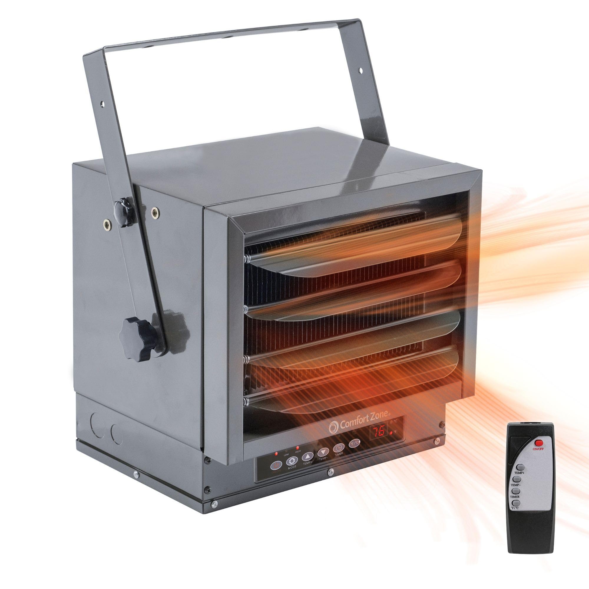 Amazon.com: Comfort Zone Electric Hard-Wired Digital Fan-Forced Ceiling ...