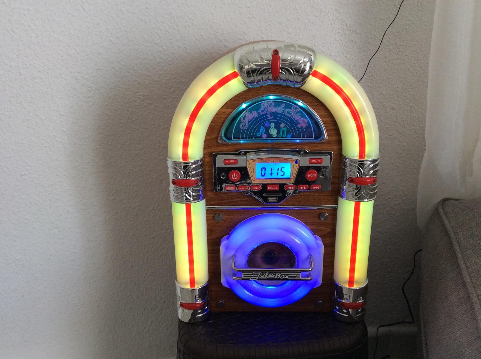 Steepletone Jive Rock Sixty mini CD jukebox with Bluetooth,FM Radio 7 ...
