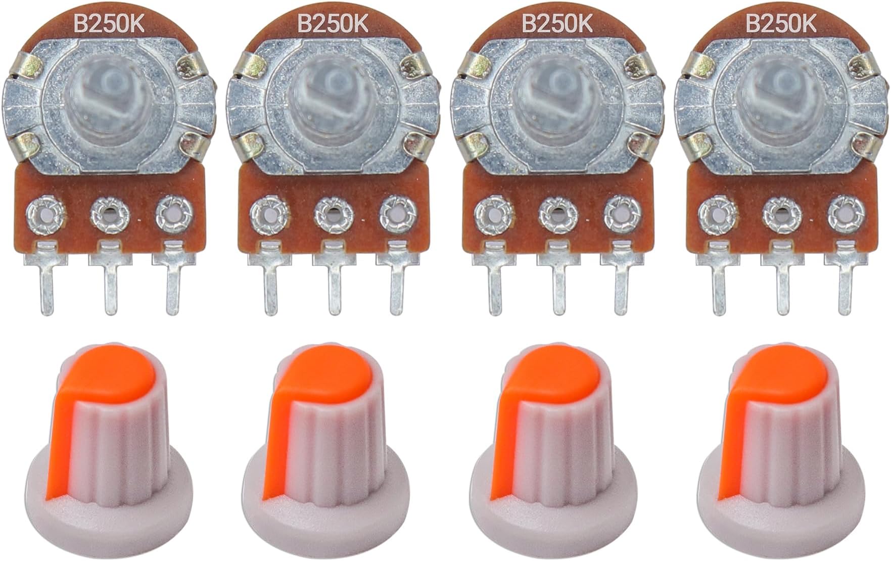 Electronic Spices 250k 3 Pin D Shaft Potentiometer Volume Pot 250K with ...