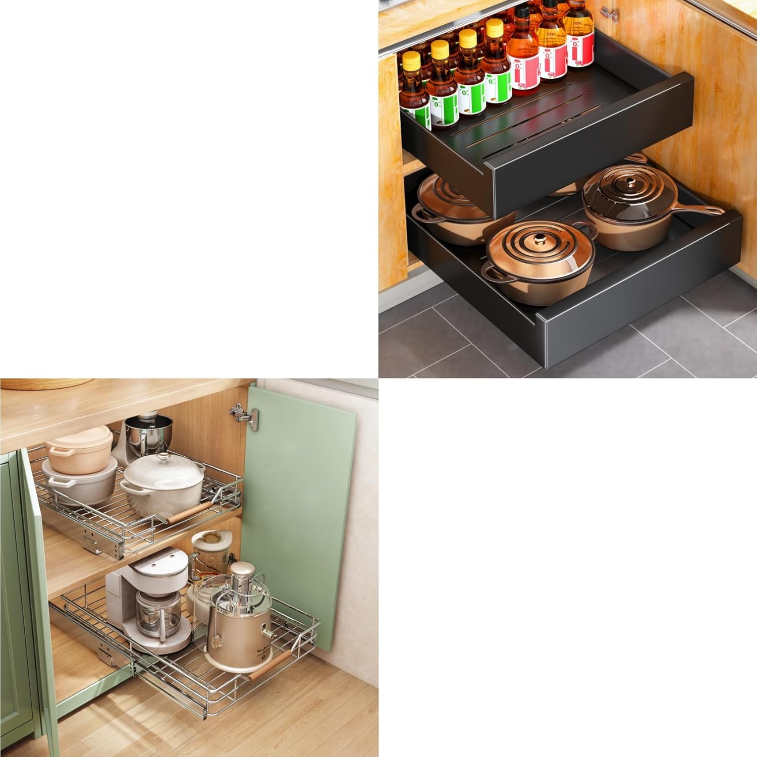 Amazon.com: 1PC Pull out Cabinet Organizer+ 1PC Pull out Cabinet ...