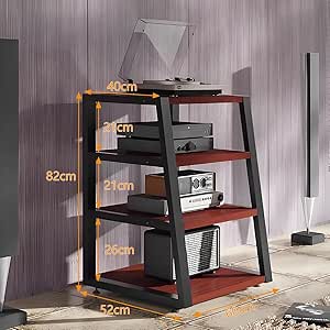Amazon.co.jp: Audio Rack, Open Shelf, Media Rack Corner Rack Components ...