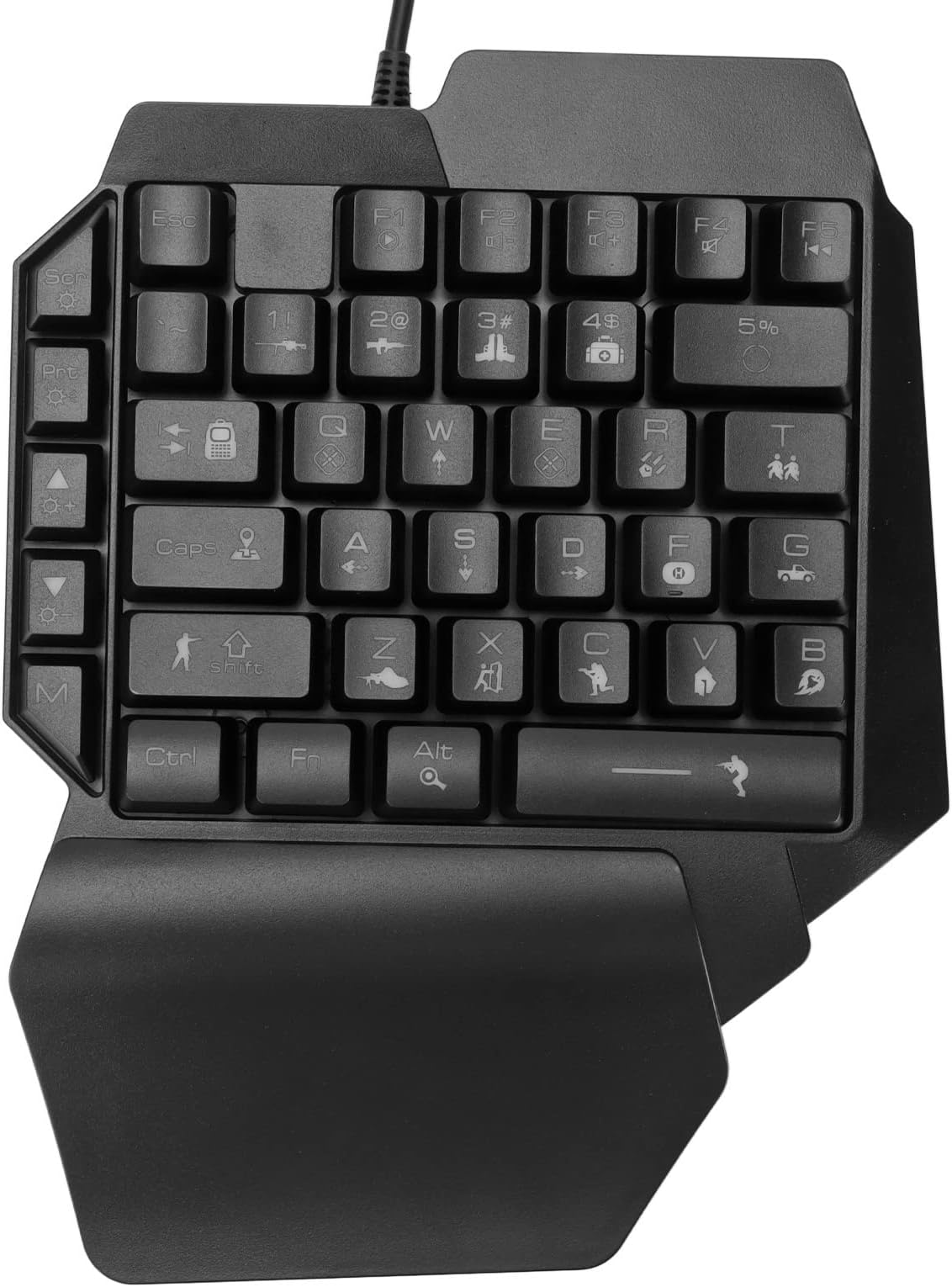 Amazon.com: One Handed Gaming Keyboard RGB Backlit, 35 Keys Portable ...