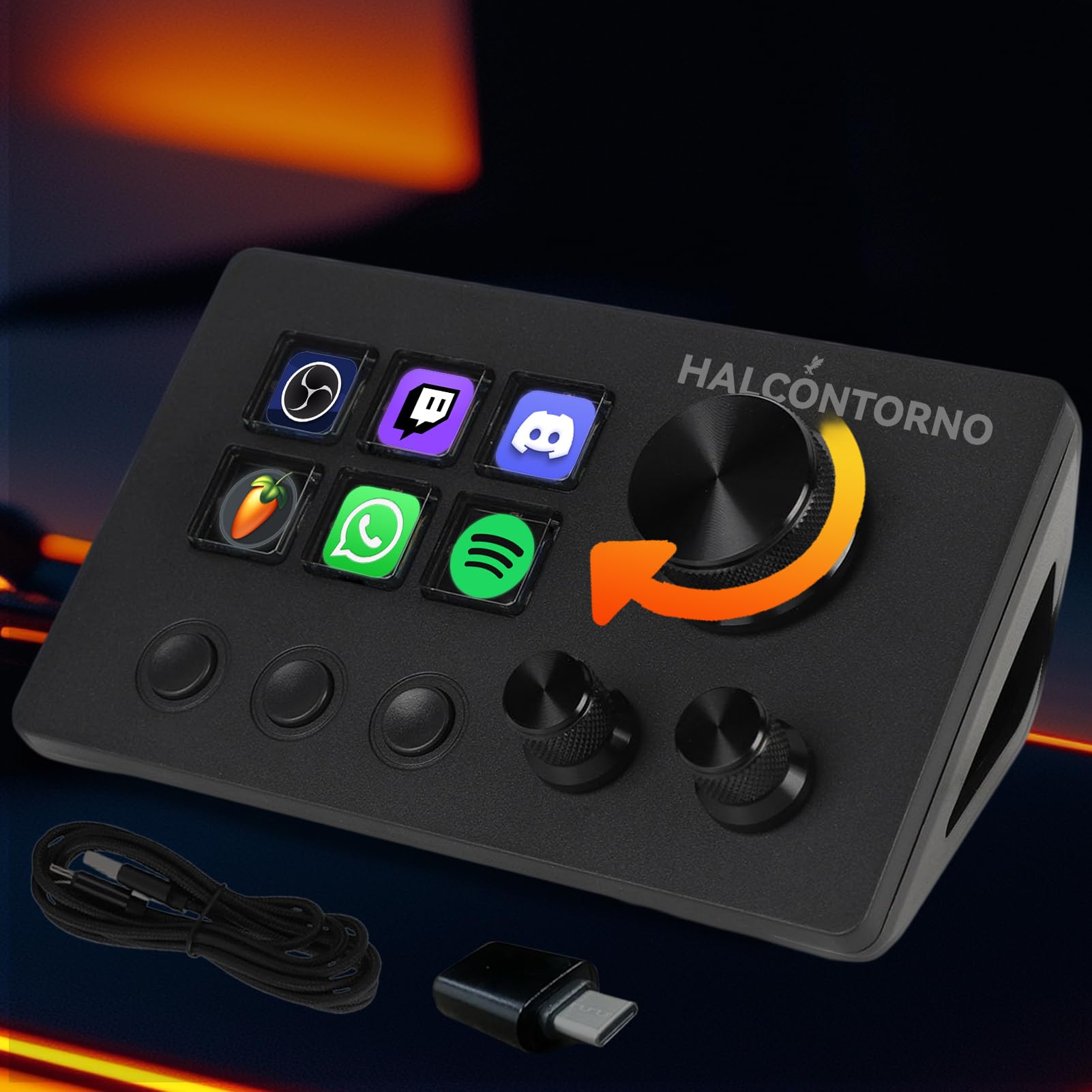 Amazon.com: HALCONTORNO Stream Dock N3E - Steam Deck with 3 Knobs for ...