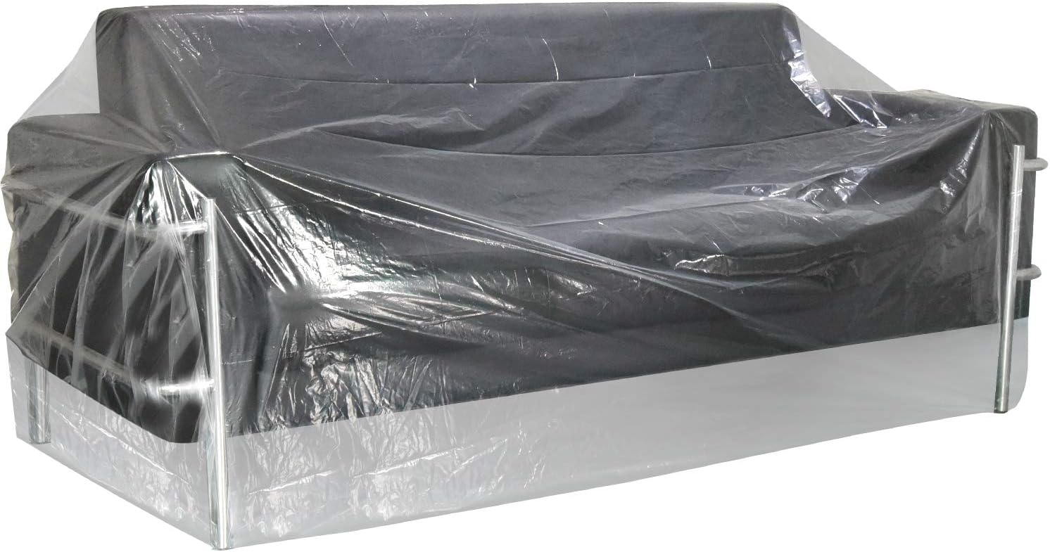 BLOSTM Plastic Sofa Cover - 2 Sofa Storage Bags, Extra-Thick Pet-Proof ...