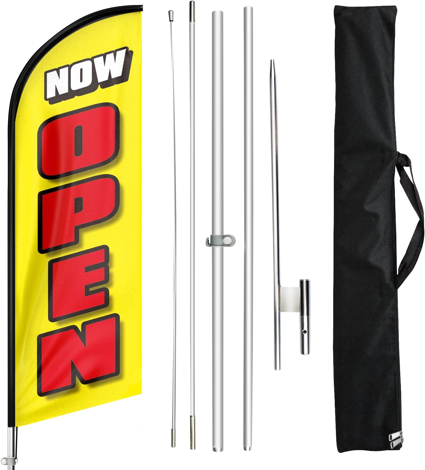 Amazon.com : Now Open Feather Flag with Pole and Ground Stake ...