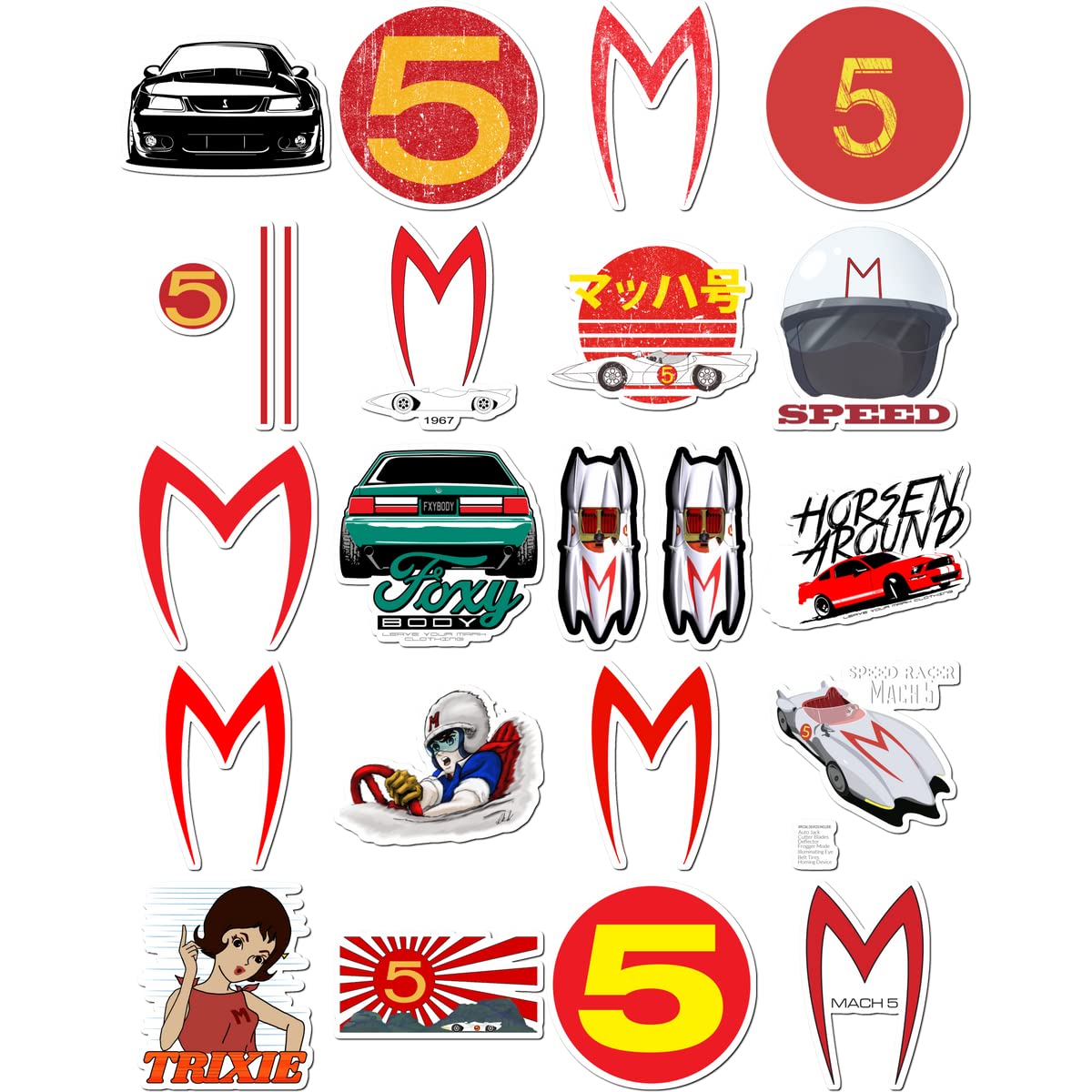 Amazon.com: Stickers 20 Pcs Per Pack Mach Waterproof 5 Aesthetic Vinyl ...