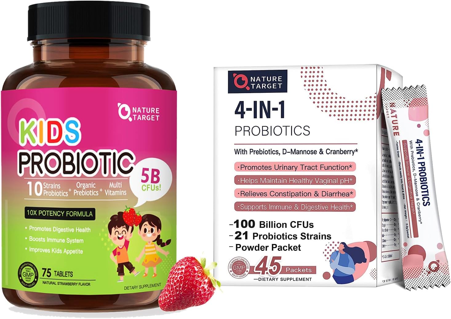 Amazon.com: NATURE TARGET Probiotics-for-Women + Kids Probiotic ...