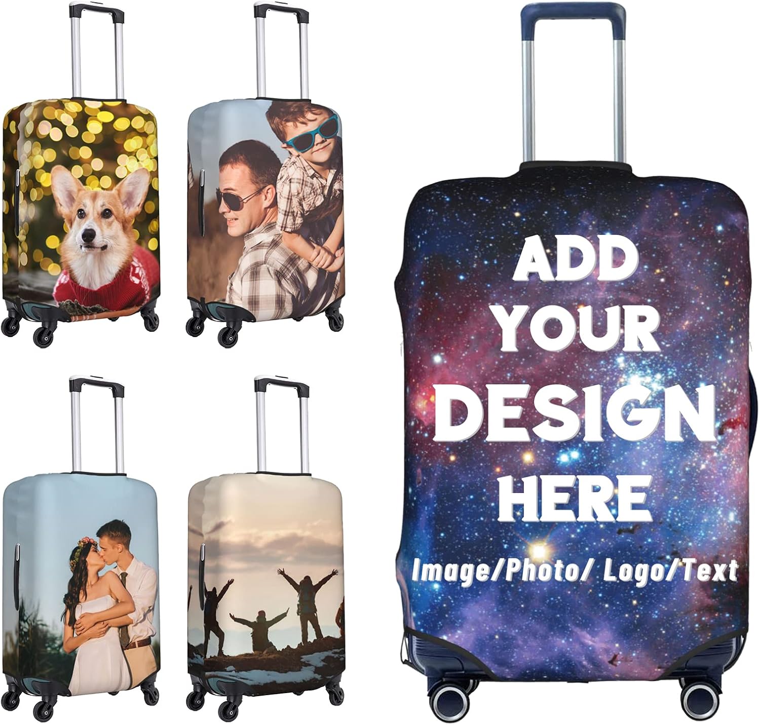 Amazon.com | Bcaggucn Custom Luggage Cover with Zipper, Personalized ...