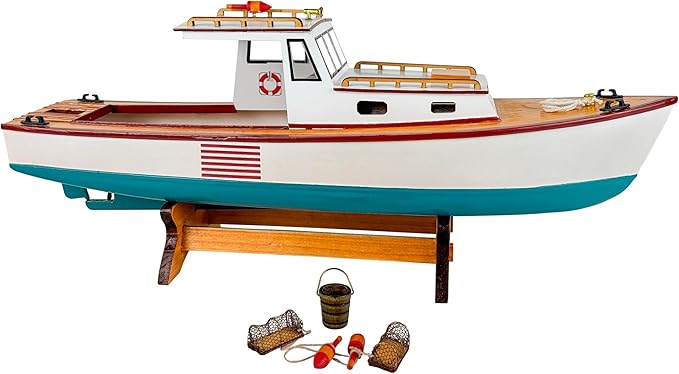 Amazon.com: SAILINGSTORY Wooden Classic Lobster Boat Model Boat Decor ...