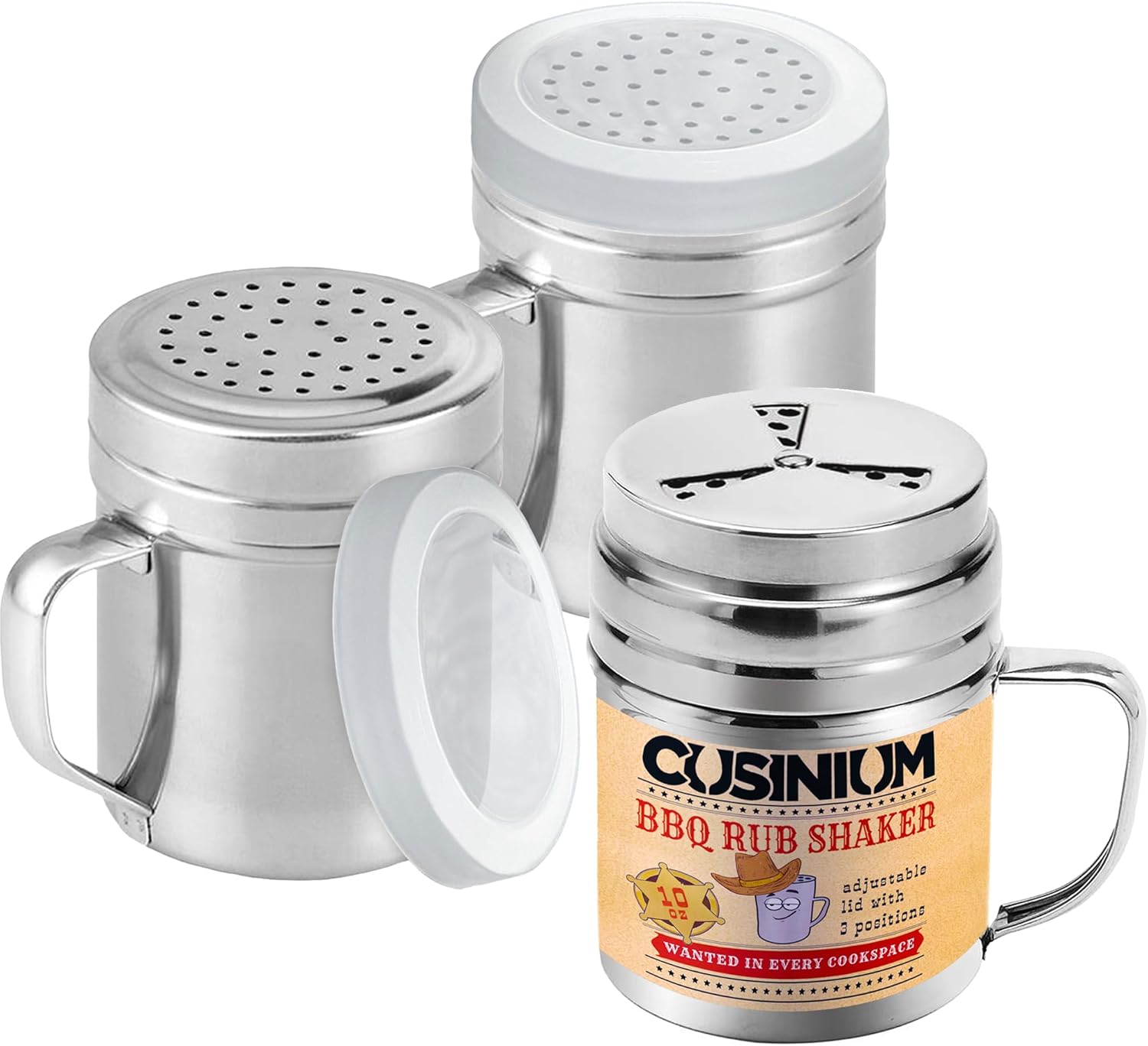 Amazon.com: [2-pack] 10oz Metal Salt & Pepper Shaker with Medium Holes ...