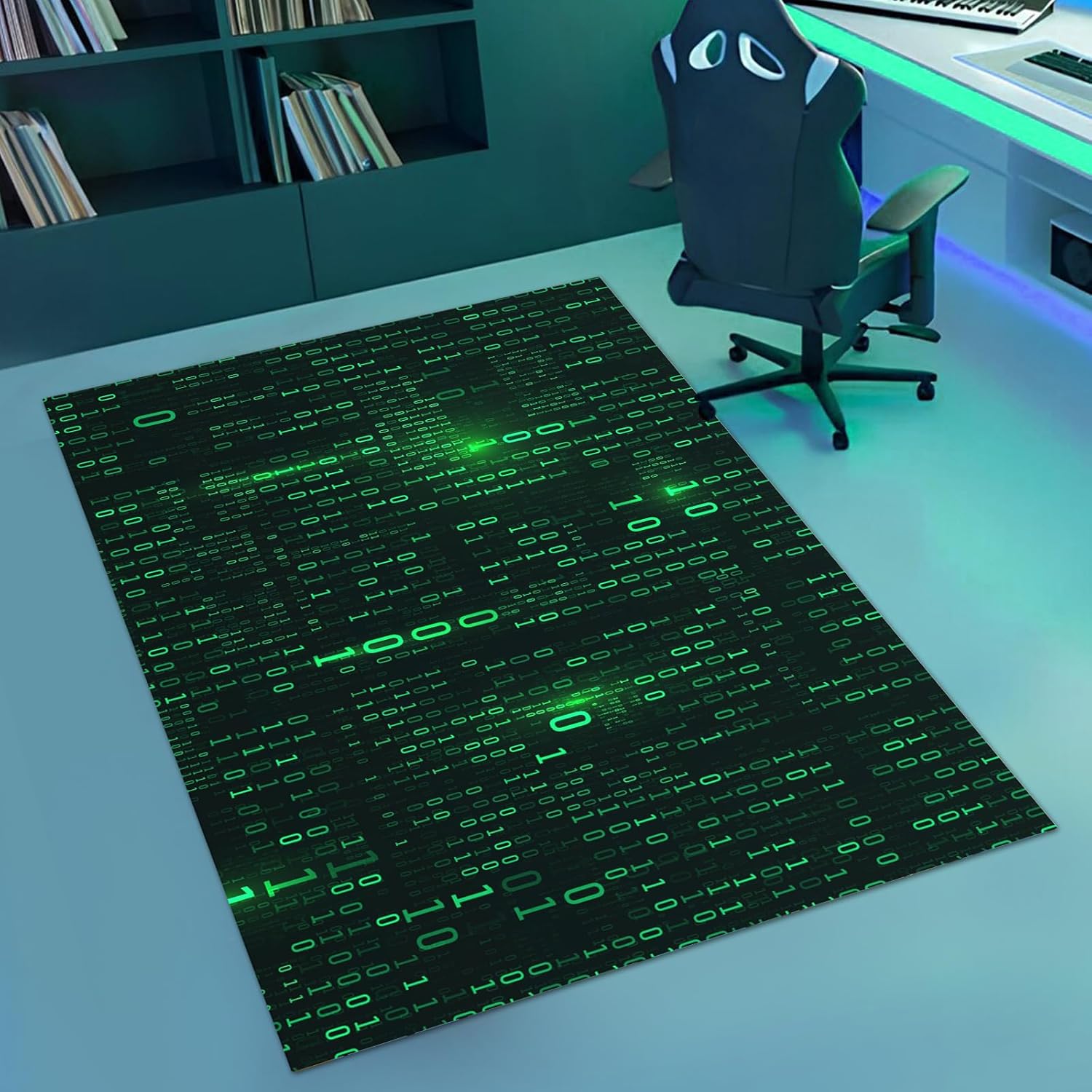 Amazon.com: Washable Game Area Rug, Binary Code Design Gaming ...