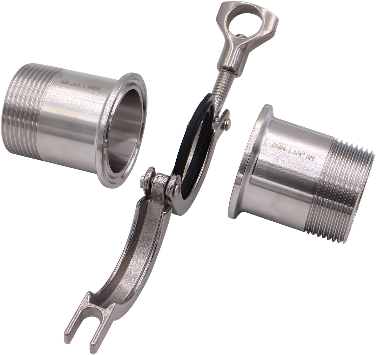 Amazon.com: DERNORD 2 Pcs Sanitary Male Threaded Ferrule Pipe Fittings ...