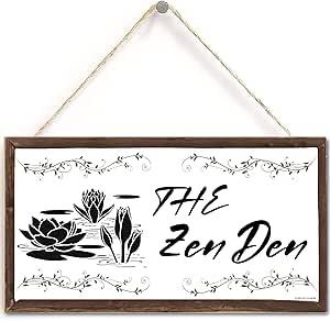 Amazon.com: TOMATO FANQIE The Zen Den Lotus Wood Sign 12 x 6 Inch Lotus ...