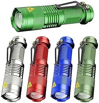 Pocketman Pack of 5, 7W 300LM 3 Modes Mini LED Flashlight Torch ...