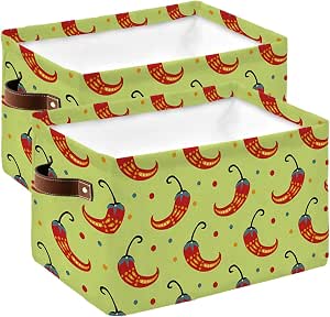 Amazon.com: Storage Basket Mexico Red Chili Pepper Large Foldable ...