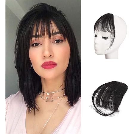 Amazon.com : Dsoar Side Bangs Clip in Bangs Real Human Hair Bang ...