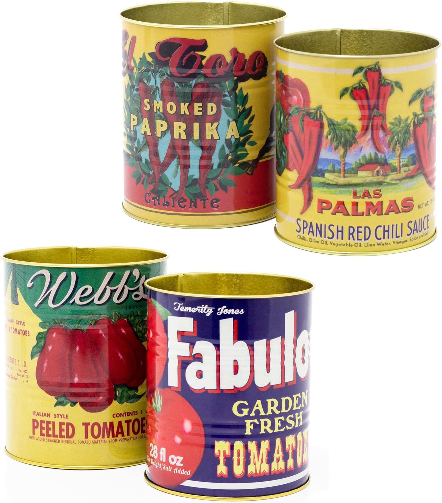 Carousel Home Set of 2 Decorative Replica Food Tin Cans | 2 Piece ...
