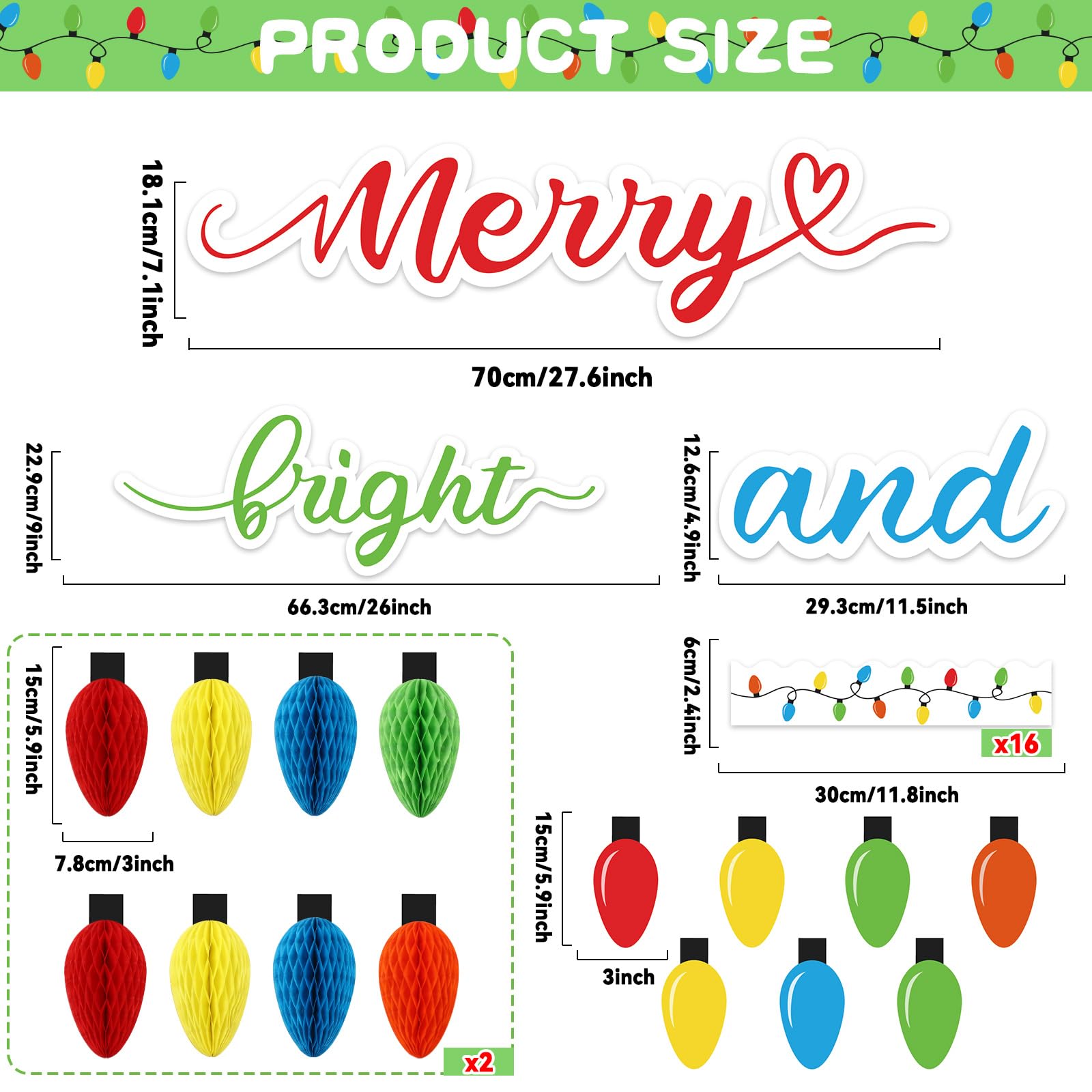 Snapklik.com : Christmas Bulletin Board Decorations Set Merry And ...
