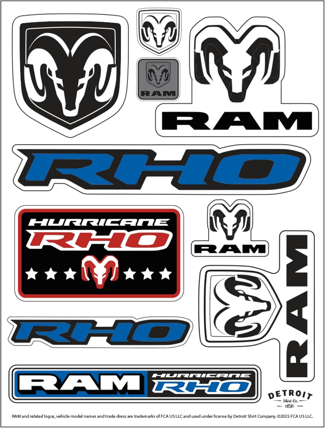 Amazon.com - RAM Trucks RHO 10-Decal Sticker Sheet | 6"x 8" Durable ...