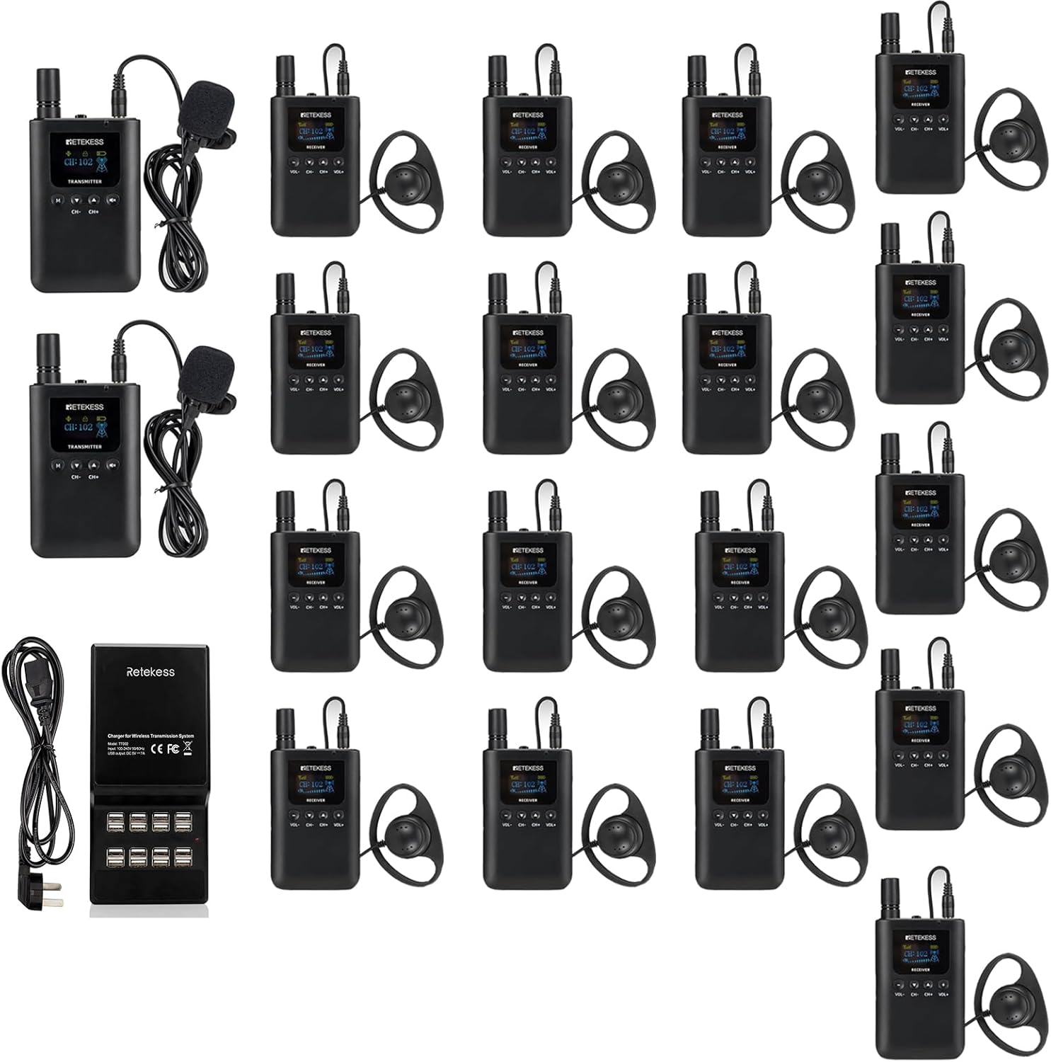 Amazon.com: Retekess TT125 Church Translation System, Wireless Audio ...