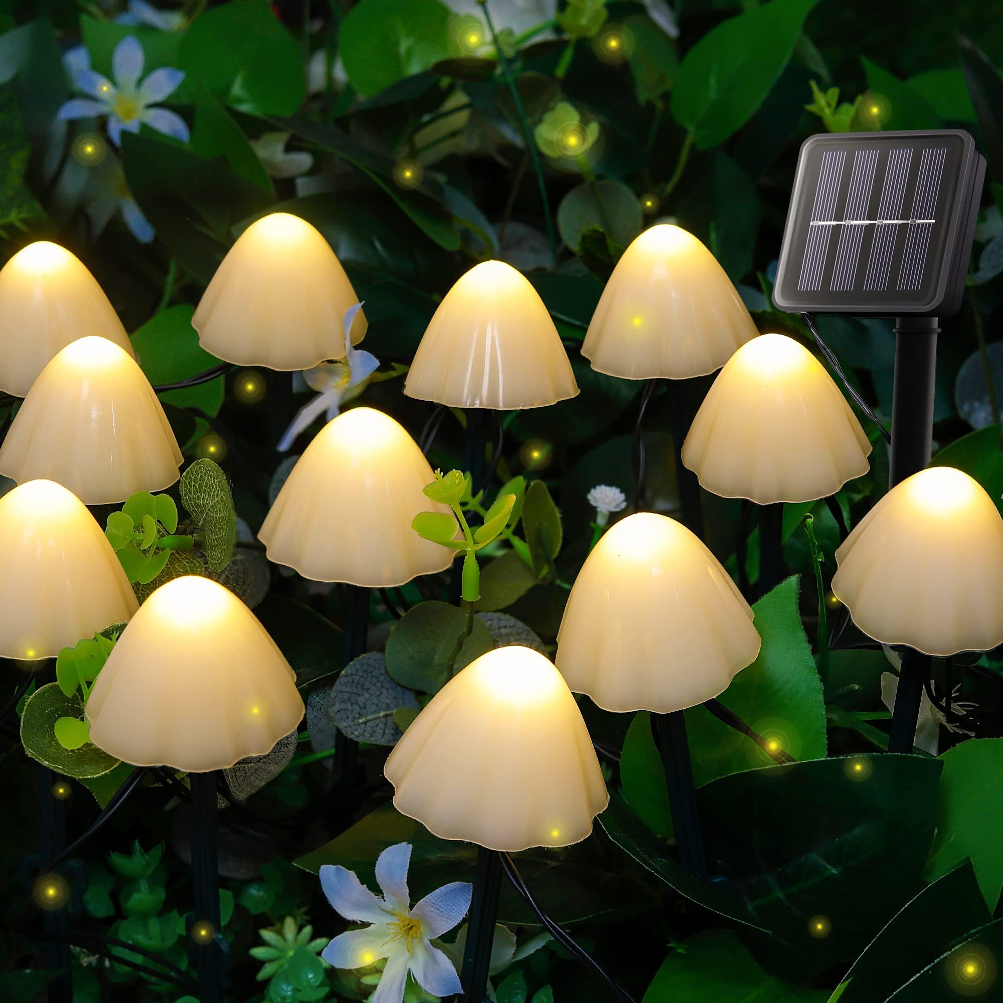 Gardener's Supply Company Tiny Mushroom Stake Lights | String of 20 LED ...