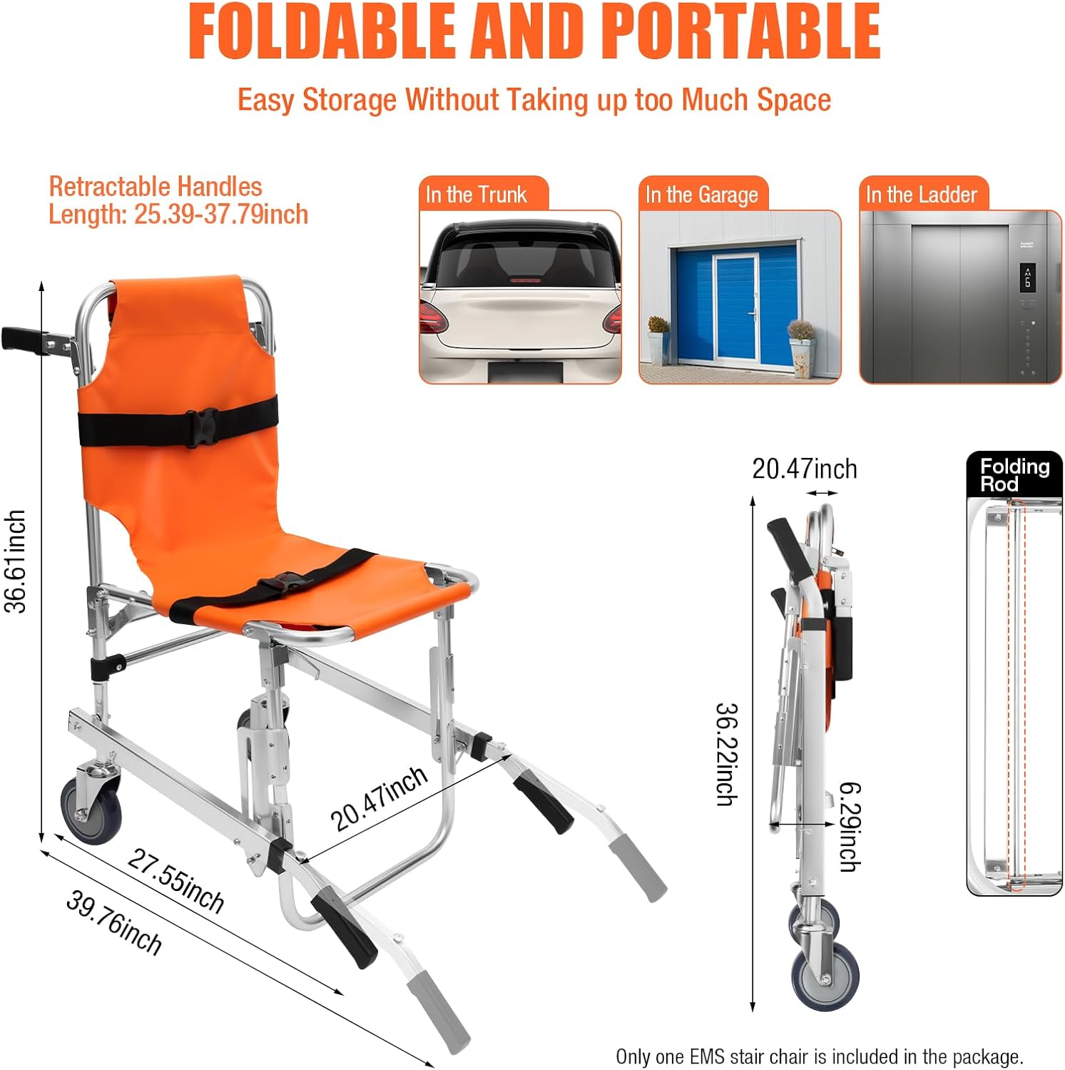 EMS Stair Chair, Ambulance Medical Lift, Foldable Australia | Ubuy