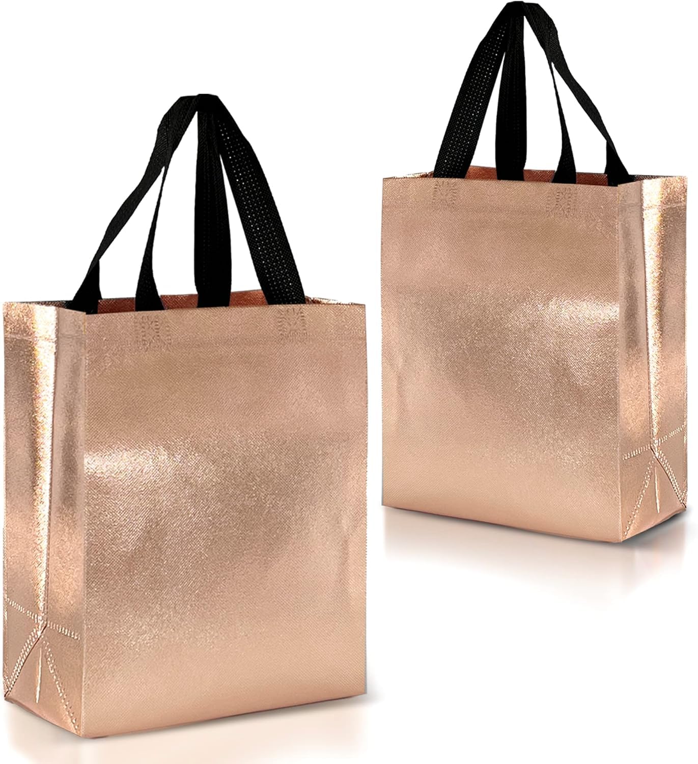 Queens Canvas Pack of 5- Rose Gold Small Size Gift Bags With Handles (9 ...