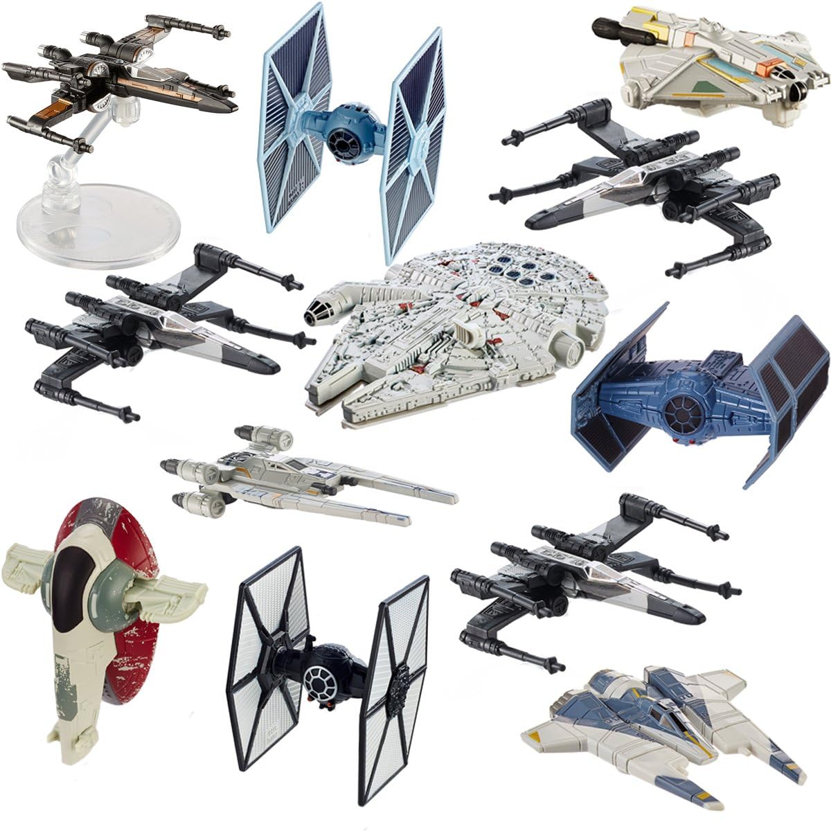 Amazon.com: Hot Wheels Star Wars Die-Cast Ships with Stands, Model ...