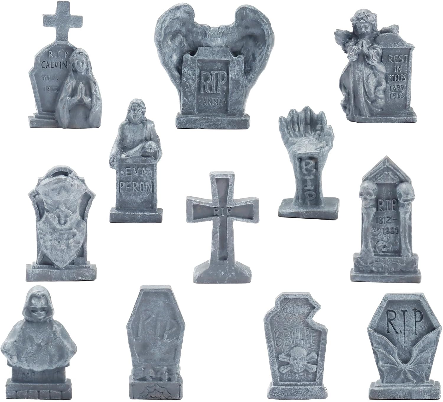 Amazon.com: Bbiamsleep 12 Pcs Miniature Tombstones Figurine Mini Resin ...