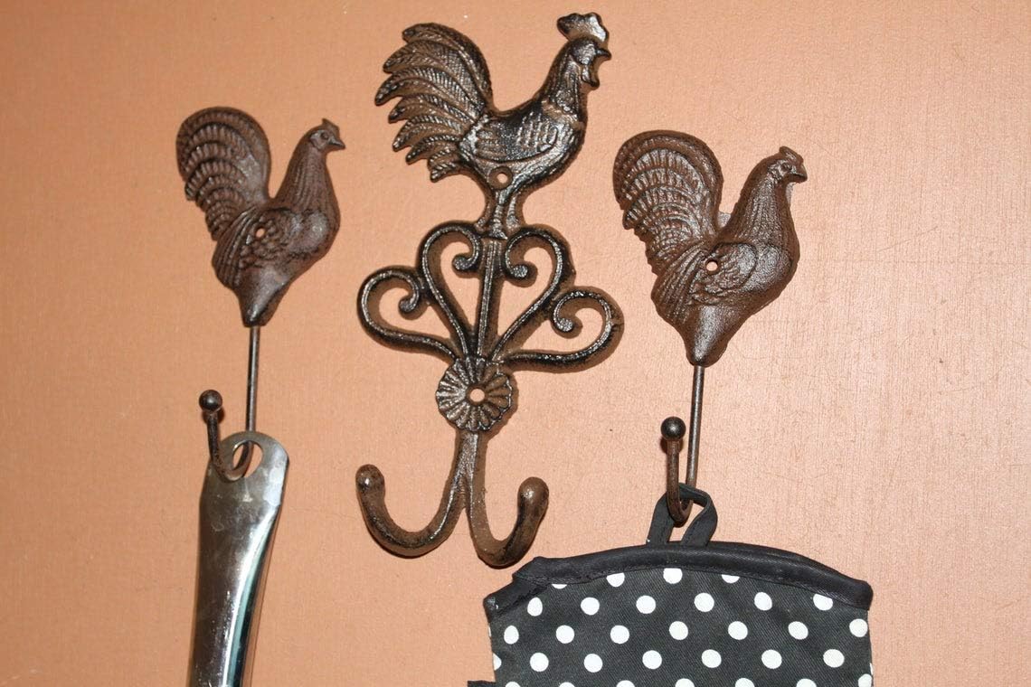 Amazon.com: Southern Metal Farmyard Cackle Rooster Chickens Wall Hooks ...