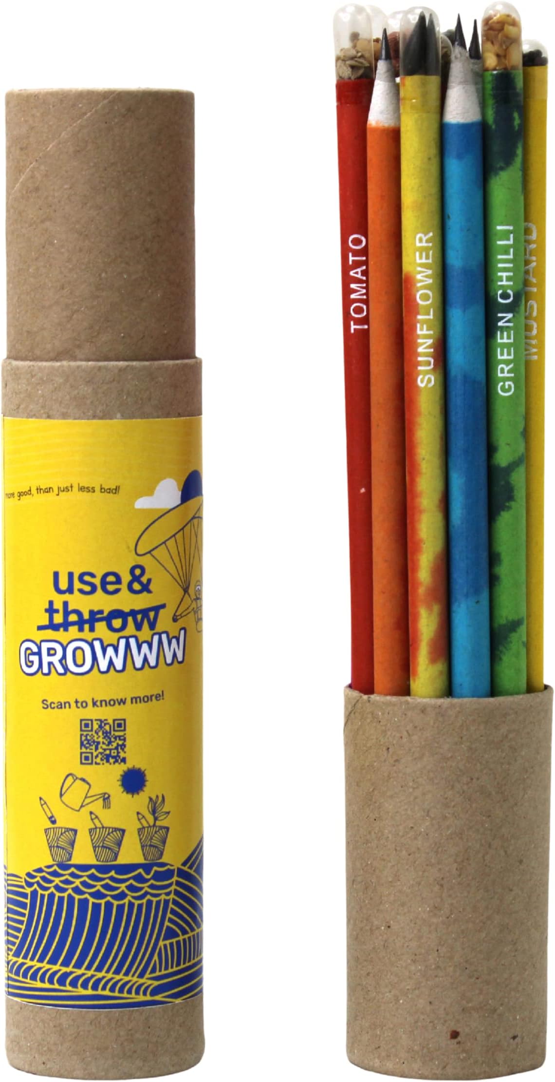 bioQ Garden Plantable Pencil Set (12 pcs) - Seed Pencil Set 12 pcs PACK ...