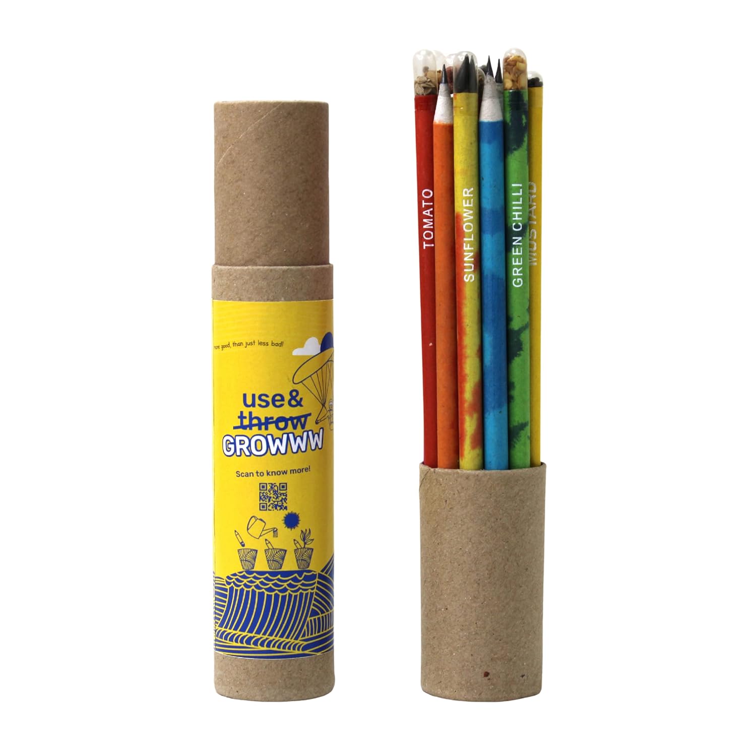 bioQ Garden Plantable Pencil Set (12 pcs) - Seed Pencil Set 12 pcs PACK ...