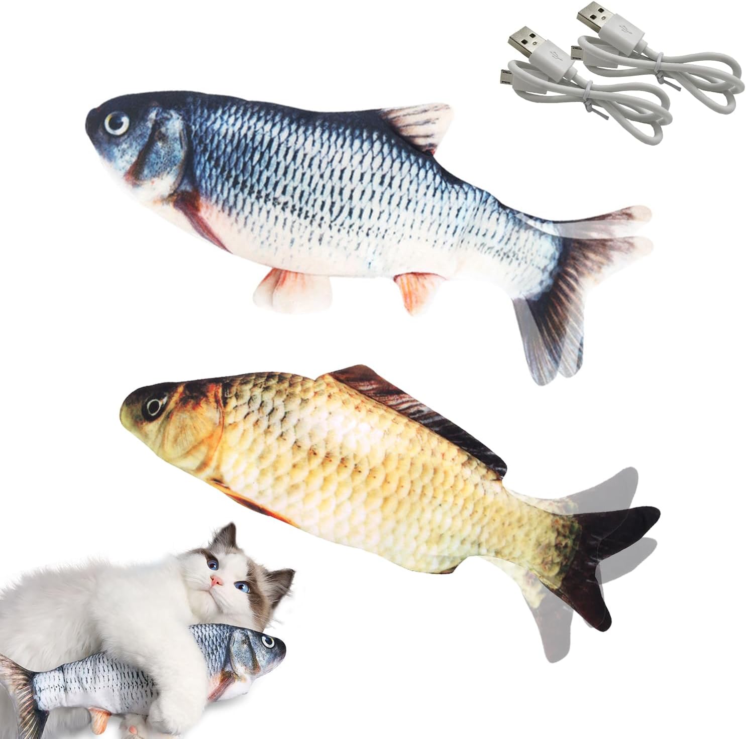 Namsan Pez para Gato Juguetes Gato Eléctrico con Catnip Pescado para ...