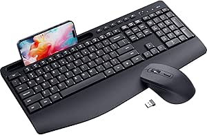 Amazon.com: Ergonomic Wireless Keyboard and Mouse Combo,LIZRROT 2.4GHz ...