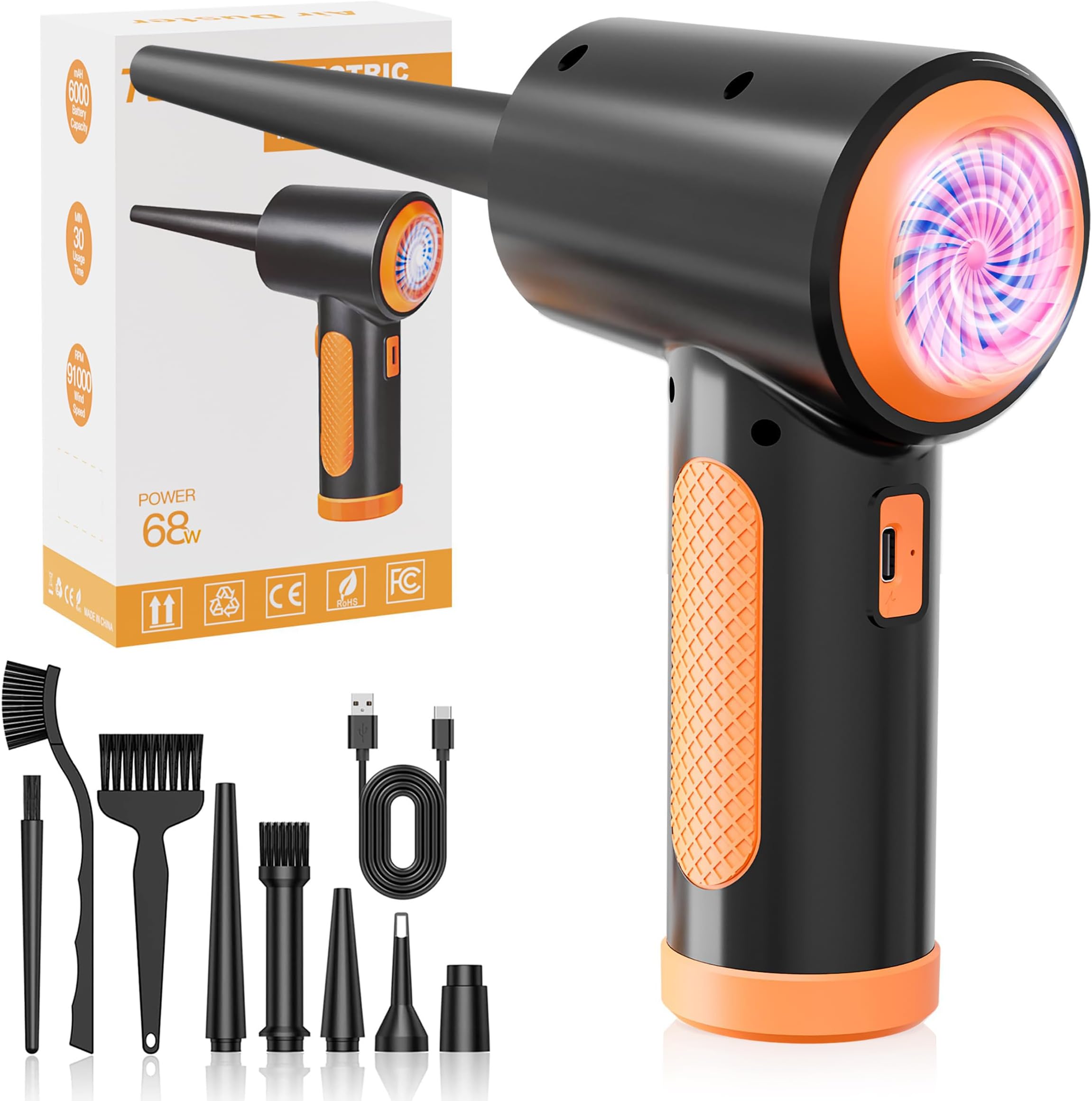 Amazon.com: Electronic Compressed Air Duster 100000RPM, 3 Speeds ...