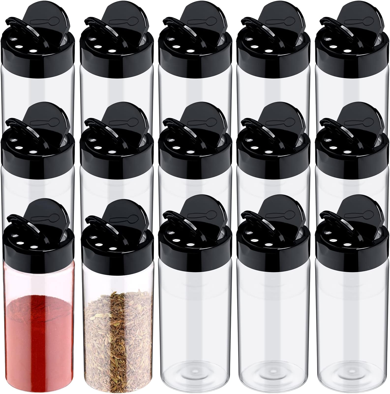 Amazon.com: 12 Pack of 6 Oz. Empty Clear Plastic Spice Bottles with ...