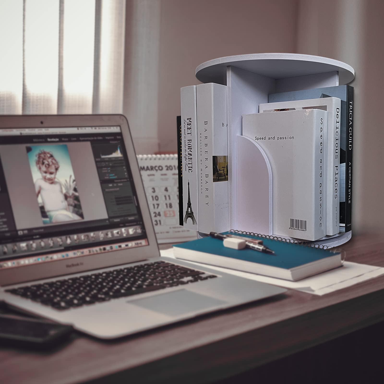 Snapklik.com : YGYQZ Rotating Desktop Bookshelf For Office, Revolving ...