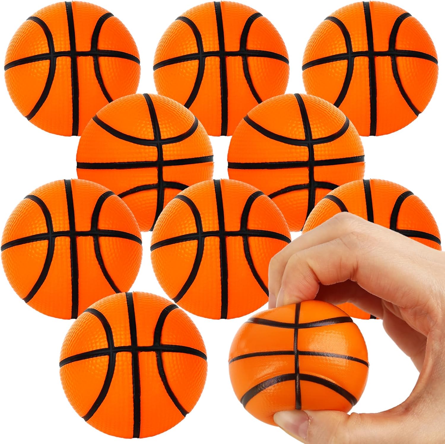 Amazon.com: LovesTown 10PCS Mini Basketballs, 2.5 Inch Soft Foam Stress ...