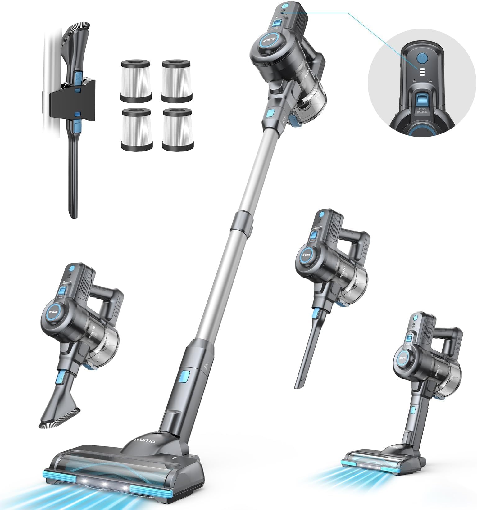 Amazon.com - Oraimo Cordless Vacuum Cleaner, 6-in-1 Stick Vacuum with ...