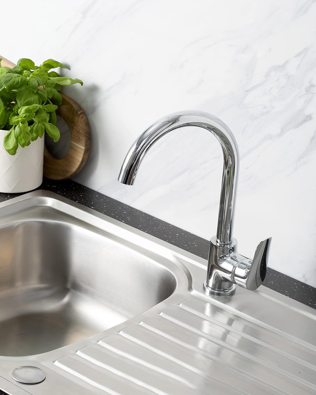 Cascade Cadence Single Lever Swivel Spout Modern Kitchen Sink Basin ...