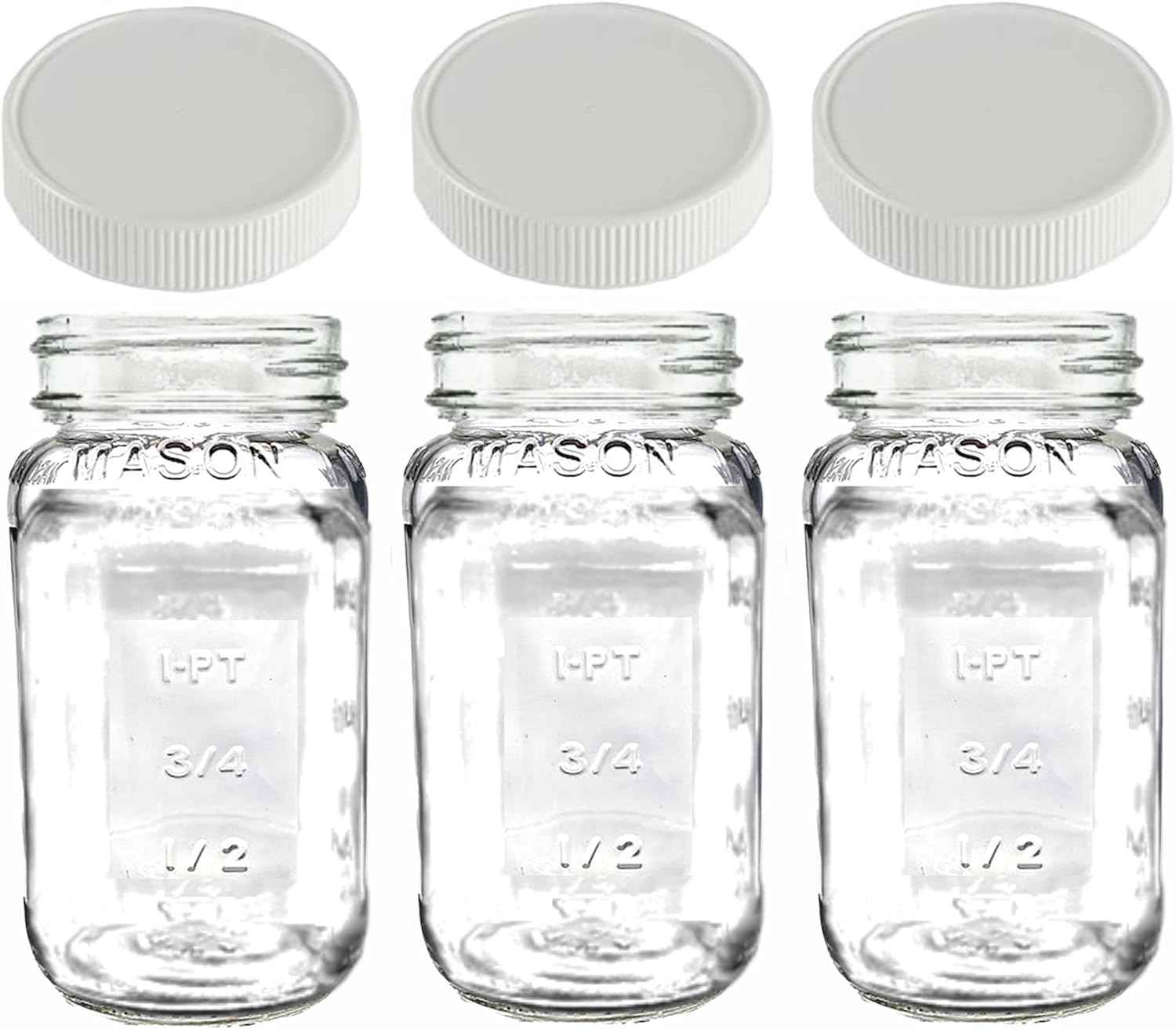 Amazon.com: Jarming Collections 24oz Glass Mason Jars with BPA-Free ...