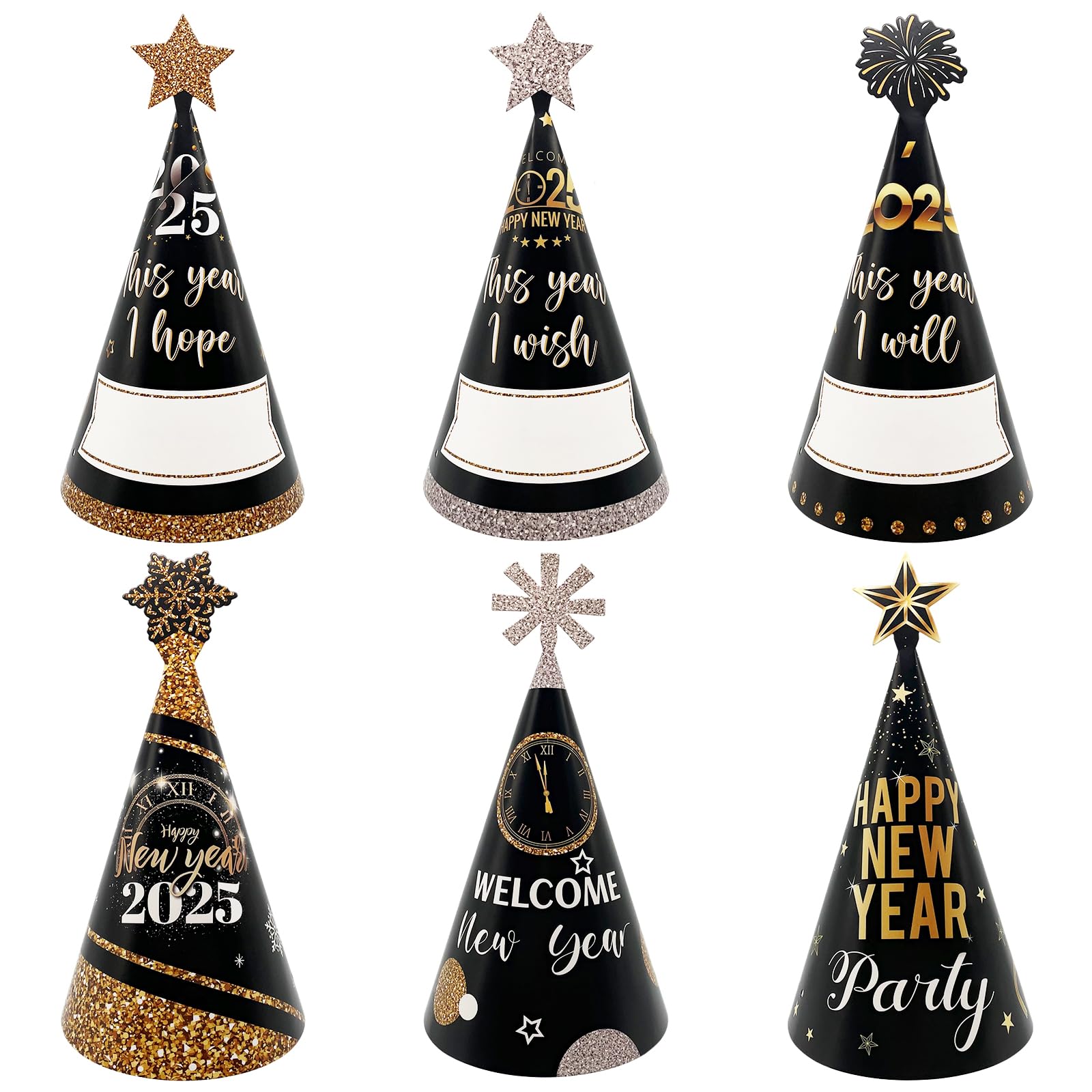 Amazon.com: R1chyK1ng 24PCS Happy New Year Party Hats 2025 - New Year’s ...